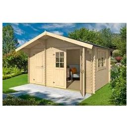 Gartenhaus Lasita Maja "Belmont 1", beige (naturbelassen), Fu&szlig;boden im Gartenhaus, ohne Dacheindeckung, Holzwerkstoff, Gartenh&auml;user, Gartenhaus