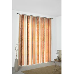 Vorhang WIRTH "Soliera" Gr. 3, orange, B:132cm H:225cm, Jacquard, Polyester, Gardinen