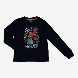 Scotch & Soda Dunkelblaues Sweatshirt mit Reisemotiv