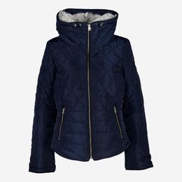 QS by S.Oliver Dunkelblaue Jacke mit Kunstfell