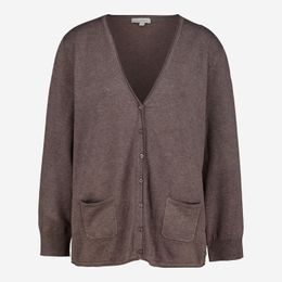Clarina Taupefarbener Strickjacke mit Knopfleiste