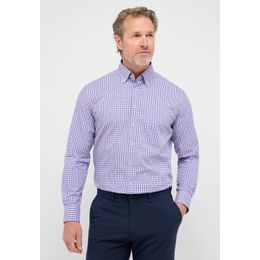 Langarmhemd Eterna "MODERN FIT", Herren, Gr. 46, Normalgrößen, lila (lavender), Popeline, 100% Baumwolle, tailliert, Manschette, Hemden, NON IRON (bügelfrei)