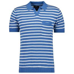 Poloshirt Ragman, Herren, Gr. XXL, blau (royal blau, 736), 70% Baumwolle 30% Leinen, regular fit, ohne Ausschnitt, Shirts