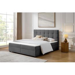 Boxbett OTTO HOME "Tommes inkl. Bettkasten und Topper, Liegefläche 180x200cm", anthrazit, B:182cm L:210cm, Komplettbetten, erhältlich in der Größe 180x200 cm, Topseller