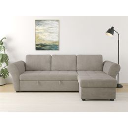 Ecksofa TRENDS BY HG, B:259cm H:85cm T:155cmb884 memphis 5 truffle, 90% Polyester;10% Nylon, Wohnzimmer, Sofas, "Lasse L-Form, B: 259 cm", mit