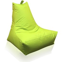 Sitzsack Kinzler "Lounge", grün (apfelgrün), B:100cm H:80cm, Polyester, Sitzsäcke, Loungesessel, Uni Farben, mit Rückenlehne, Outdoor geeignet