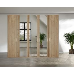 Drehtürenschrank Wiemann "Bern", braun (bianco, eiche dekor), B:246,3cm H:216cm T:58cm, Glas, Holzwerkstoff, Schränke, hochwertige Beschläge inkl. Türdämpfung