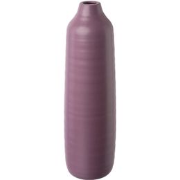 Bodenvase CREATIV DECO, lila (aubergine), H:40cm Ø:11cm, Keramik, Vasen, besondere Oberflächenstruktur