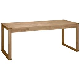 Schreibtisch VOGL MÖBELFABRIK "Toronto, Bürotisch, aus Massivholz, oder Echtholzfurnier", braun (wildeiche), B:141cm H:74cm T:70cm, Tische, In 2 Breiten, 180 cm und 140 cm