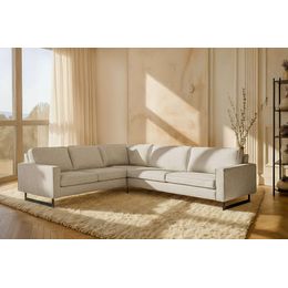 Ecksofa Places of Style, B:290cm H:85cm T:250cmcreme, 100% Polyester, Wohnzimmer, Sofas, "Pinto, XXL, 250/290 cm, langer Schenkel, Ottomane", Cord,