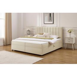 Boxbett OTTO HOME "Haileyy inkl. Bettkasten und Topper, Liegefläche 180x200cm", beige, B:182cm L:210cm, Komplettbetten, erhältlich in der Größe 180x200 cm, Topseller