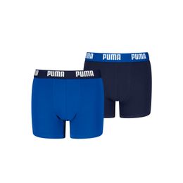 Boxer Puma "Puma BOYS EVERYDAY BASIC BOXERS 2P", Jungen, Gr. 146/152, blau (navy, blau), Jersey, Obermaterial: 95% Baumwolle, 5% Elasthan, normal, Unterhosen, Komfortabler Logobund, ohne Eingriff