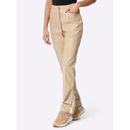CR&Eacute;ATION L Webhose CREATION L, Damen, Gr. 40, Normalgr&ouml;&szlig;en, beige, 100% Polyester, gemustert, Hosen