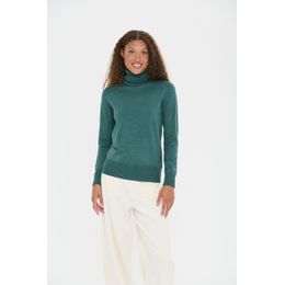 Rollkragenpullover Saint Tropez "J2046, MilaSZ Rollneck", Damen, Gr. XXL, june bug melange, Strick, Obermaterial: 80% Viskose, 20% Polyacryl, meliert, normal, Rundhals, Rippbündchen, Pullover Rollkragenpullover, Feinstrick mit Viskose, Classic fit