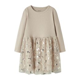 name it Kleid 'NMFROSALLY' Mädchen Größe 92 beige / silber