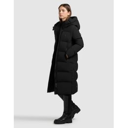 Steppmantel Khujo "COULIN MATT", Damen, Gr. L, schwarz, 100% Polyester, unifarben, eingesetzt elastischer Bund mit Windstopper, Mäntel
