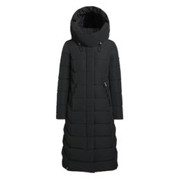 Steppmantel Khujo "SENSY", Damen, Gr. S, grau (dunkelgrau), 100% Polyester, unifarben, regular fit wadenlang, eingesetzt elastischer Bund mit Windstopper, M&auml;ntel Steppmantel