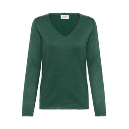 Strickpullover Saint Tropez "MilaSZ LS V-Neck Pullover", Damen, Gr. M, june bug melange, Strick, Obermaterial: 80% Viskose, 20% Polyacryl, meliert, regular fit hüftlang, V-Ausschnitt, Pullover Strickpullover, Regular fit, Viskosemischung