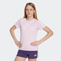 T-Shirt adidas Sportswear "JG TR-ES 3S TEE", M&auml;dchen, Gr. 170, pink (clear pink, wei&szlig;), Obermaterial: 100% Polyester, Shirts T-Shirt