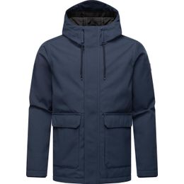 Winterjacke Ragwear "Mr Them", Herren, Gr. S (48), blau (nachtblau), Obermaterial: 100% Polyester, Innenfutter: 100% Polyester, Wattierung: 100% Polyester, gerade hüftbedeckend, hoch geschlossener Ausschnitt, Ärmel ohne Ärmelschlitz Rippstrickbündchen, Jacken, stylische Herren Outdoorjacke mit großer Kapuze