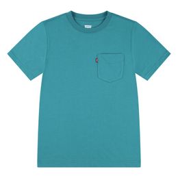 T-Shirt LEVI'S KIDS "LVB SUNSET POCKET TEE", Jungen, Gr. 4 (104), gr&uuml;n (porcelain gr), Jersey, Obermaterial: 60% Baumwolle, 40% Polyester, Rundhals, Shirts T-Shirt