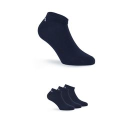 Socken Fila "UNISEX INVISIBLE PLAIN SOCKS", Herren, Gr. 35-38, blau (navy), Baumwolle, Elasthan, Polyester, unifarben, elastisch, Socken, mit eingestricktem Logo an der Ferse