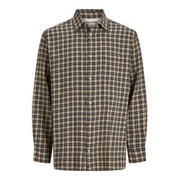 Jack & Jones Jack & Jones Hemd 'BLICHER' Herren Gr&ouml;&szlig;e XXL hellbraun / dunkelbraun / wei&szlig;