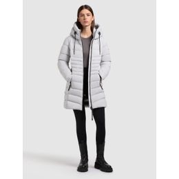 Steppmantel Khujo "LAVA", Damen, Gr. XXL, platinum grau, 100% Polyester, unifarben, eingesetzt elastischer Bund mit Windstopper, M&auml;ntel Steppmantel, Topseller