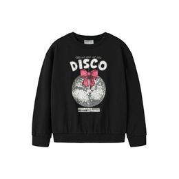 name it Sweatshirt 'NKFVILOUI' M&auml;dchen Gr&ouml;&szlig;e 146/152 hellgrau / pink / schwarz / wei&szlig;