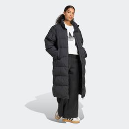 Winterjacke adidas originals "LONG PUFFER", Damen, Gr. S, schwarz, Obermaterial: 100% Polyamid, normal, Jacken Winterjacke, Langer Mantel aus Kunstdaunen