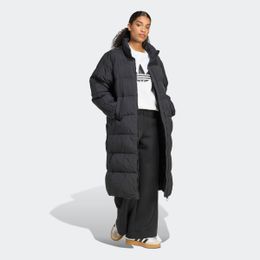 Winterjacke adidas originals "LONG PUFFER", Damen, Gr. L, schwarz, Obermaterial: 100% Polyamid, normal, Jacken, Langer Mantel aus Kunstdaunen