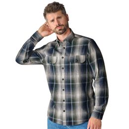 Langarmhemd Casamoda "Casamoda Overshirt uni", Herren, Gr. L, Normalgrößen, grün, 100% Baumwolle, unifarben, lässig geschnitten, Hemden
