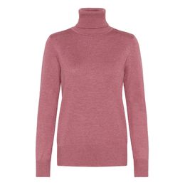 Rollkragenpullover Saint Tropez "J2046, MilaSZ Rollneck", Damen, Gr. S, rot violet melange, Strick, Obermaterial: 80% Viskose, 20% Polyacryl, meliert, normal, Rundhals, Rippb&uuml;ndchen, Pullover Rollkragenpullover, Feinstrick mit Viskose, Classic fit