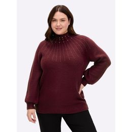 sheego by Joe Browns Damen Pullover, bordeaux, Größe 48/50