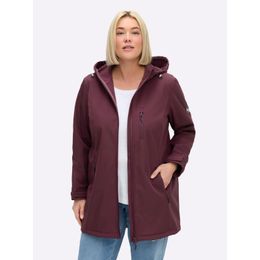 sheego Damen Softshelljacke mit innenliegendem Tunnelzug, burgund, Gr&ouml;&szlig;e 48