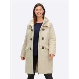 sheego Damen Dufflecoat aus weichem Cord, sand, Größe 56