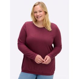 sheego Damen Shirt mit Gummizug am Saum, bordeaux-burgund, Gr&ouml;&szlig;e 40/42