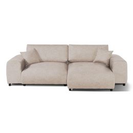 Ecksofa Plüsch 237x144x79 beige PAULINA