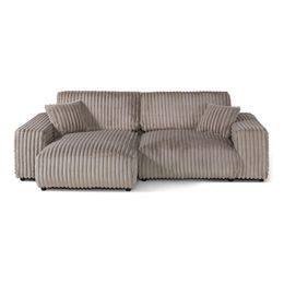 Ecksofa Cord Velours 237x144x79 grau PAULINA