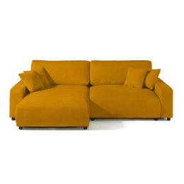 Ecksofa Samt 234x170x78 gelb SOFIA