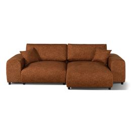 Ecksofa Plüsch 237x144x79 orange PAULINA