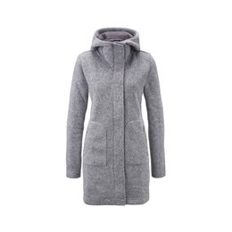 Tchibo - Kapuzen-Strickfleecemantel - Damen - Gr. M - grau
