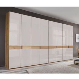 Pharao24.de Drehtürenkleiderschrank Schlafzimmerkleiderschrank in Eiche Bianco und Weiß