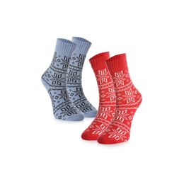 Crea Socks Socken Damen Gr&ouml;&szlig;e 36/40 hellblau / rot / schwarz / wei&szlig;