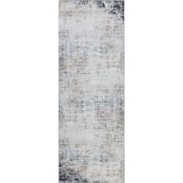 Teppich LIVABLISS "UTRECHT", grau (taupe), B:80cm H:9mm L:220cm, Kunstfaser, Teppiche, Designerteppich in Marmor Optik, Kurzflor Wohnzimmerteppich/Läufer