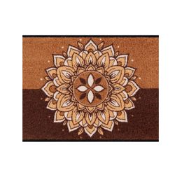 Fußmatte Salonloewe, mokka, bedruckt, B:50cm H:7mm L:75cm, Kunstfaser, Polyamid, Teppiche