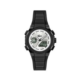 Digitaluhr Lacoste "LC33", schwarz, silberfarben, Armbanduhren, Damen, Quarzuhr, Armbanduhr, Damenuhr, Herrenuhr, Silikonarmband, digital