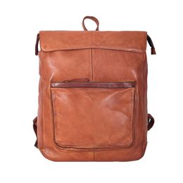 Laptoprucksack Harbour 2nd "Dakota", Herren, Gr. B/H/T: 30cm x 12cm x 35cm, cognac, Rindsleder, Rucksäcke
