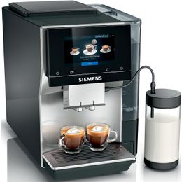 Siemens Kaffeevollautomat "EQ700 classic TP715D47, Cold Brew, intuitives 5" TFT-Display", schwarz (inox silber metallic), B:30,9cm H:38cm T:46,7cm, Kaffeevollautomaten, App, iaromaSelect, 10 Favoriten, autom. Dampfreinigung,silber metallic
