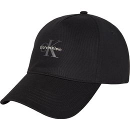 Baseball Cap Calvin Klein Jeans "MONOLOGO PRINTED BASEBALL CAP", Herren, schwarz, Web, Baumwolle, unifarben, Caps, Mit festem Schirm